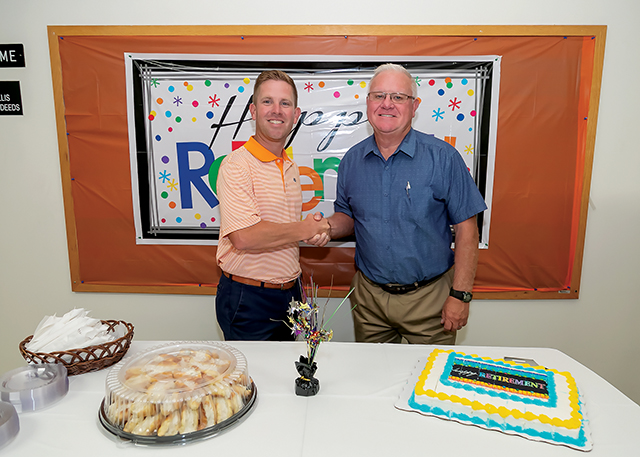 Randal Lewis honored on retirement as trustee with party by staff ...