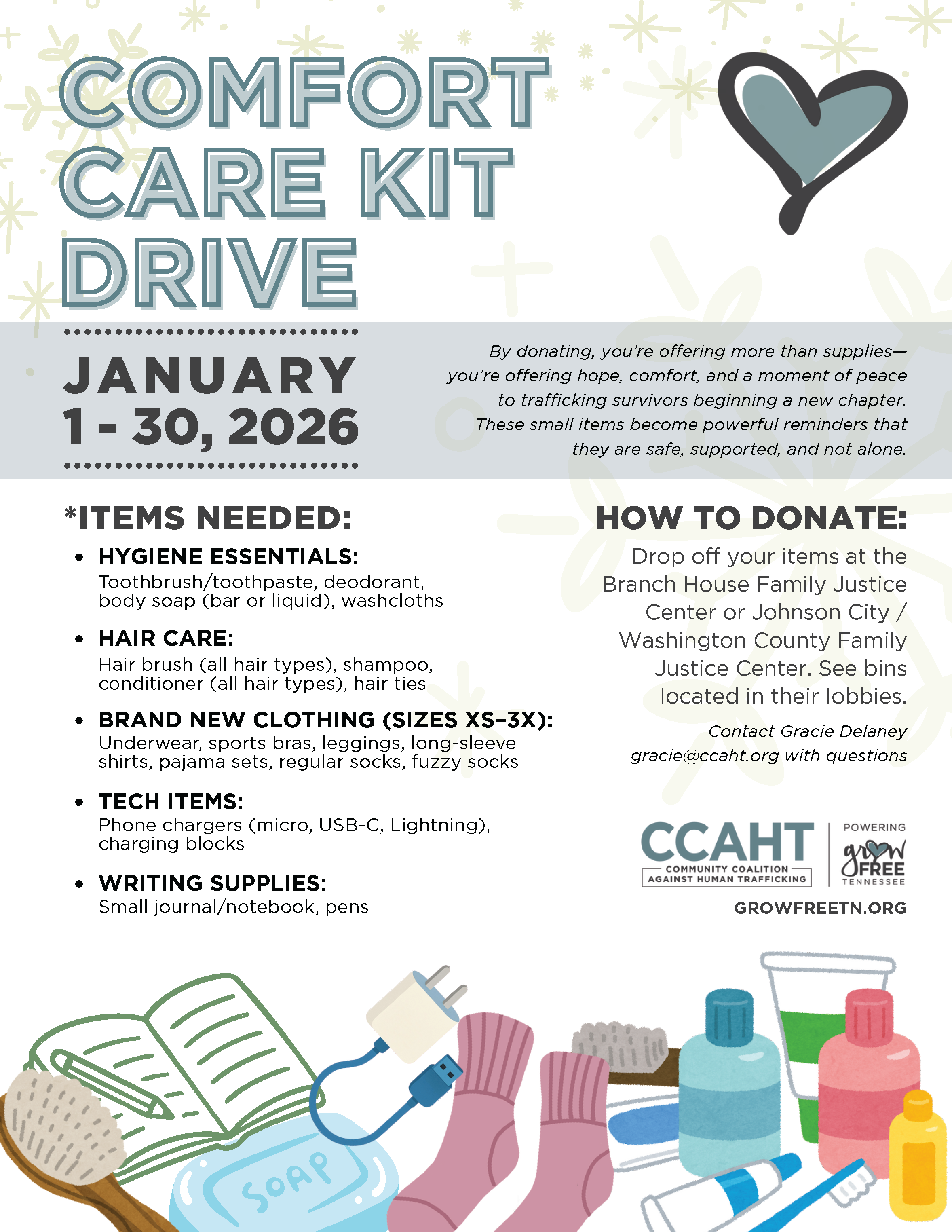 CCAHT marks Human Trafficking Prevention Month with donation drive ...